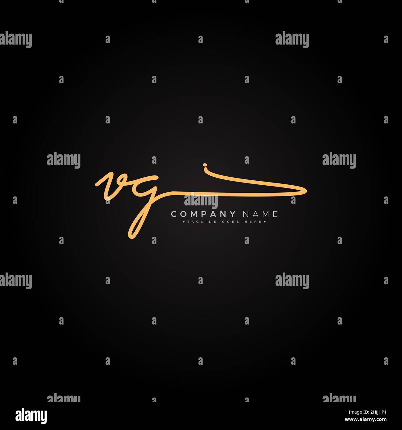 Initial Letter VG Logo - Hand Drawn Signature Style Logo - Simple ...