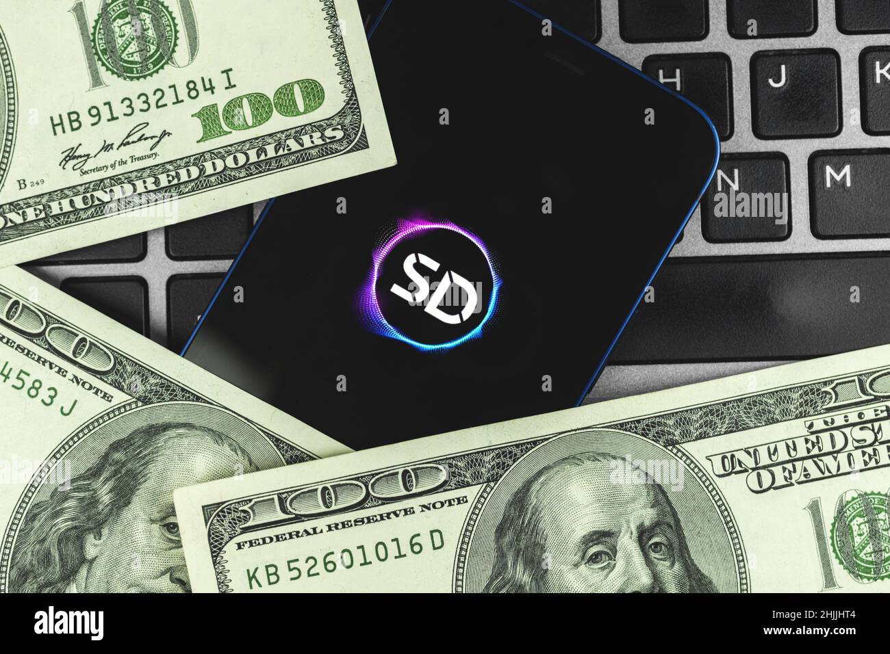 Kharkov, Ukraine - January 27, 2022: Stader token, new crypto currency ...