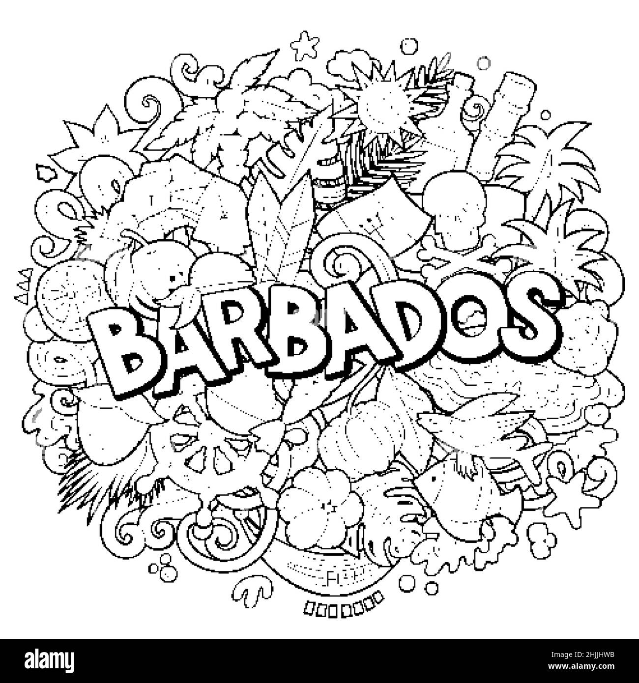 Barbados Symbols For Coloring Pages