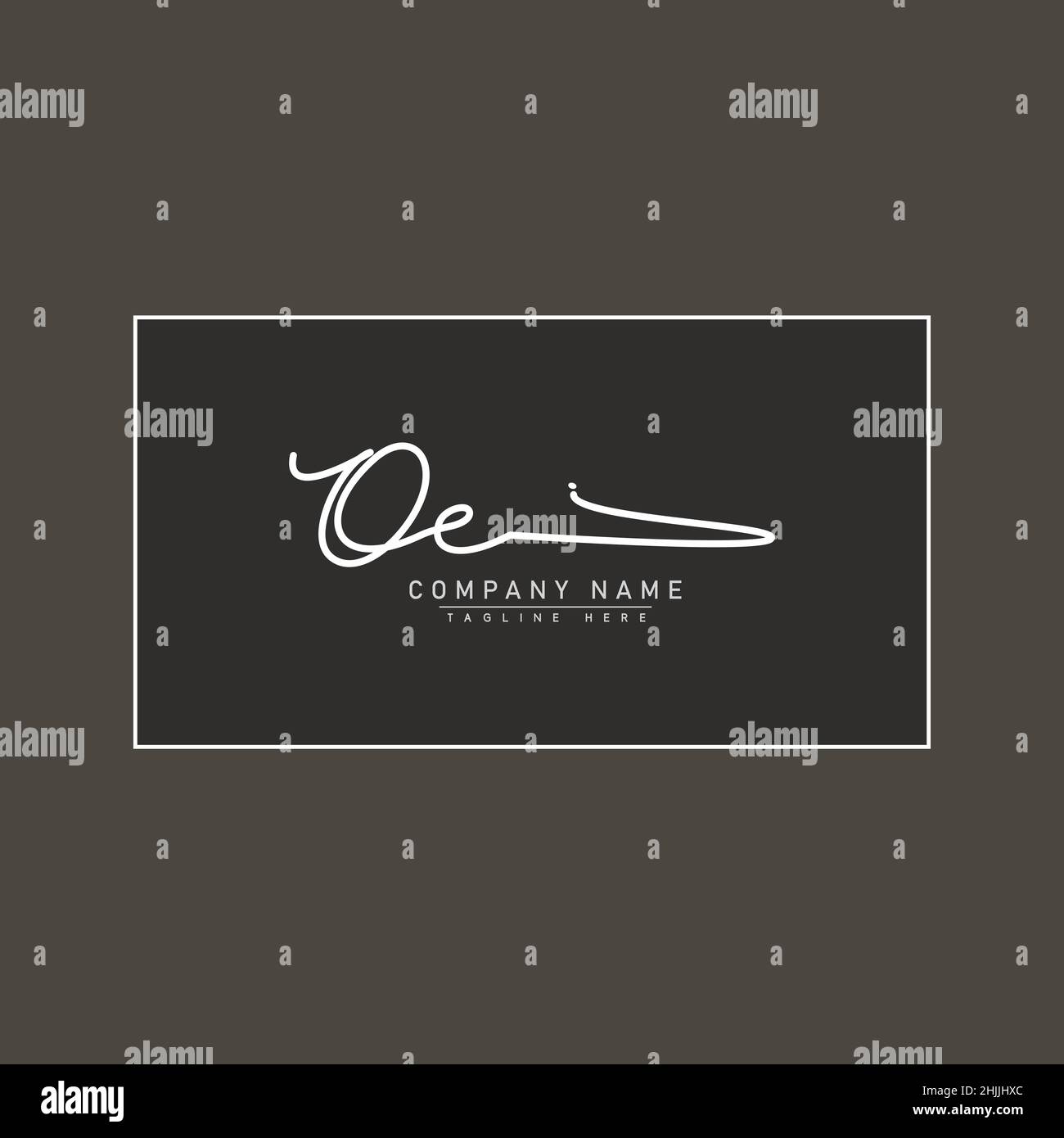 Initial Letter OE Logo - Hand Drawn Signature Logo - Simple Vector Logo ...