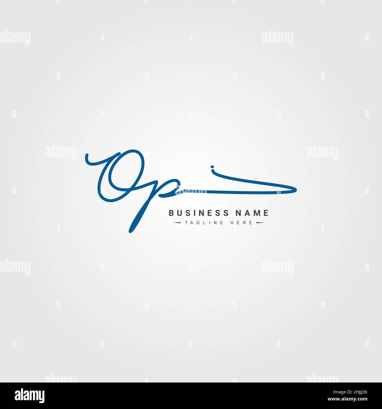 Initial Letter OP Logo - Handwritten Signature Style Logo - Simple ...