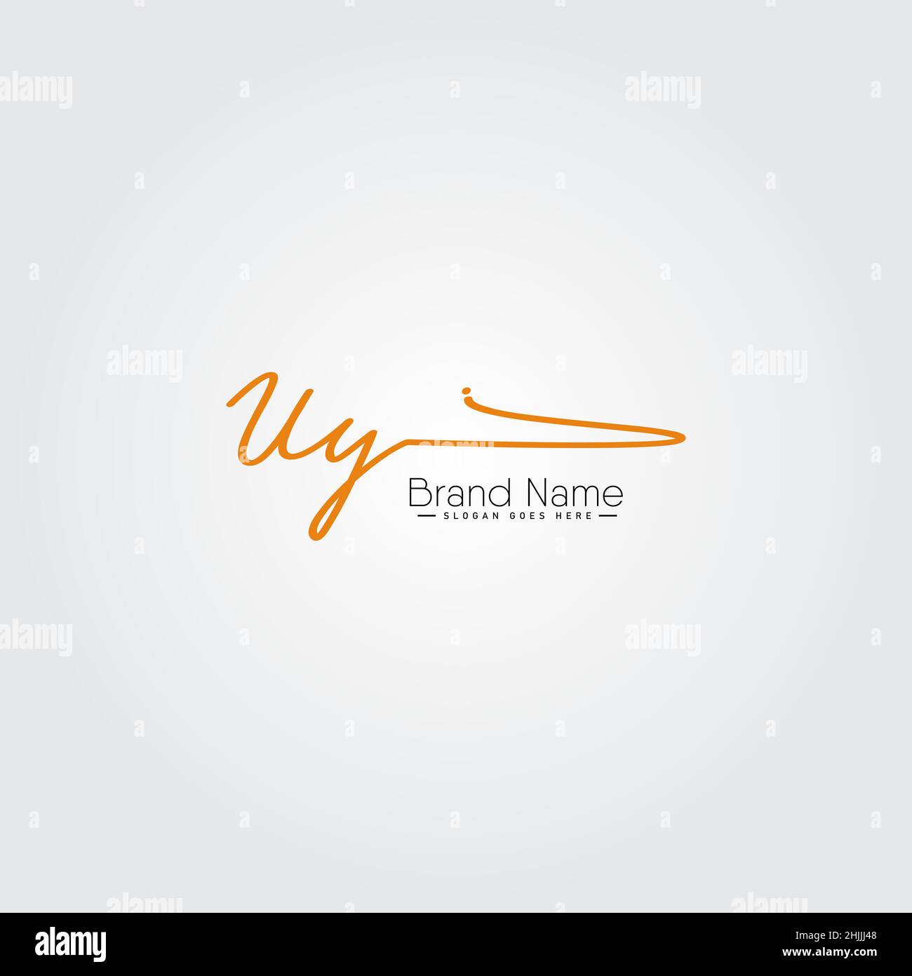 Initial Letter UY Logo - Handwritten Signature Logo - Simple Vector ...