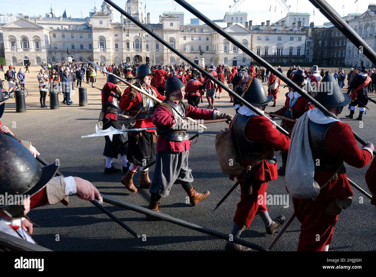 The Mall, London, UK. 30th Jan 2022. Members of the English Civil War ...