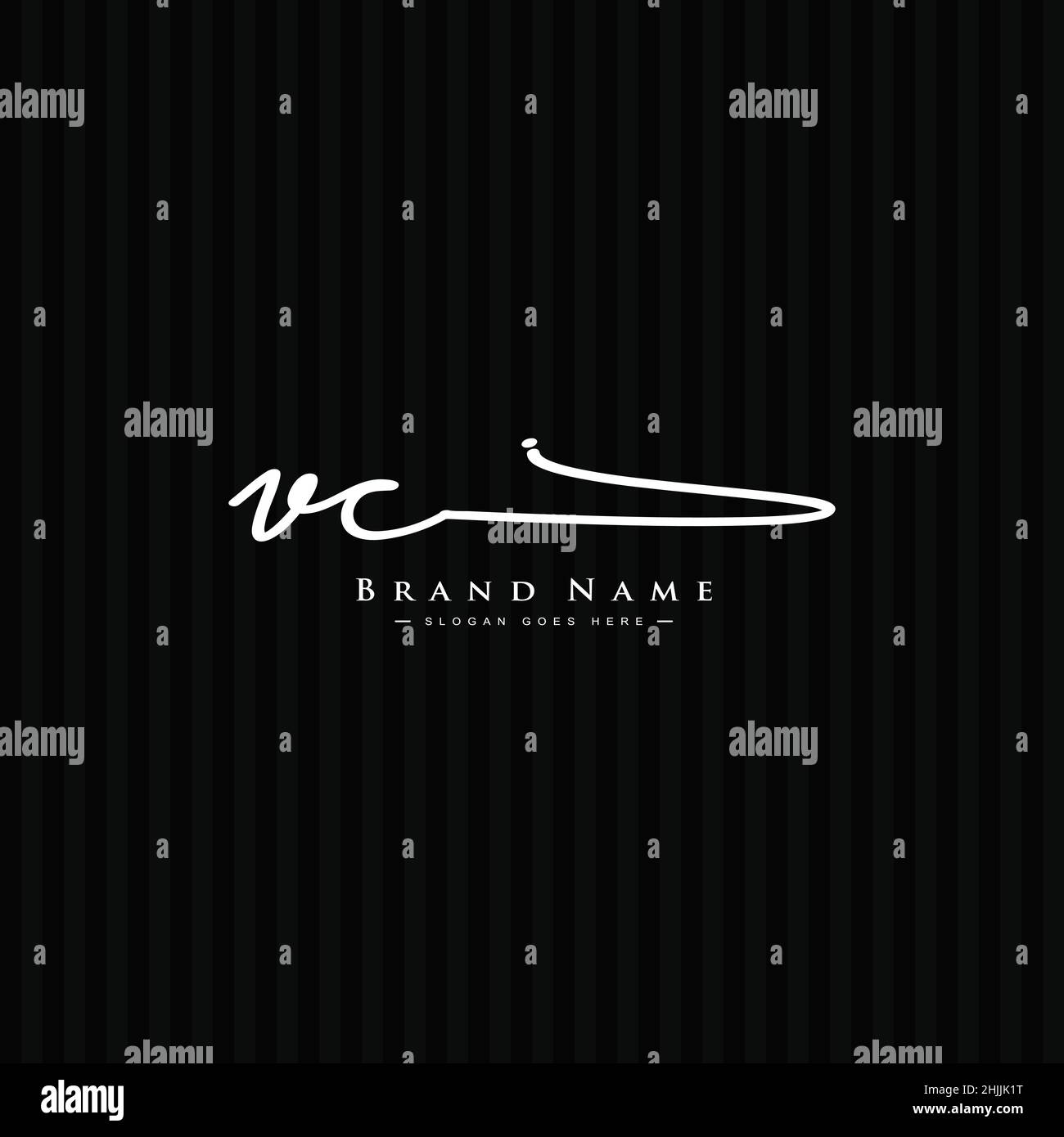 Initial Letter VC Logo - Handwritten Signature Style Logo - Simple ...