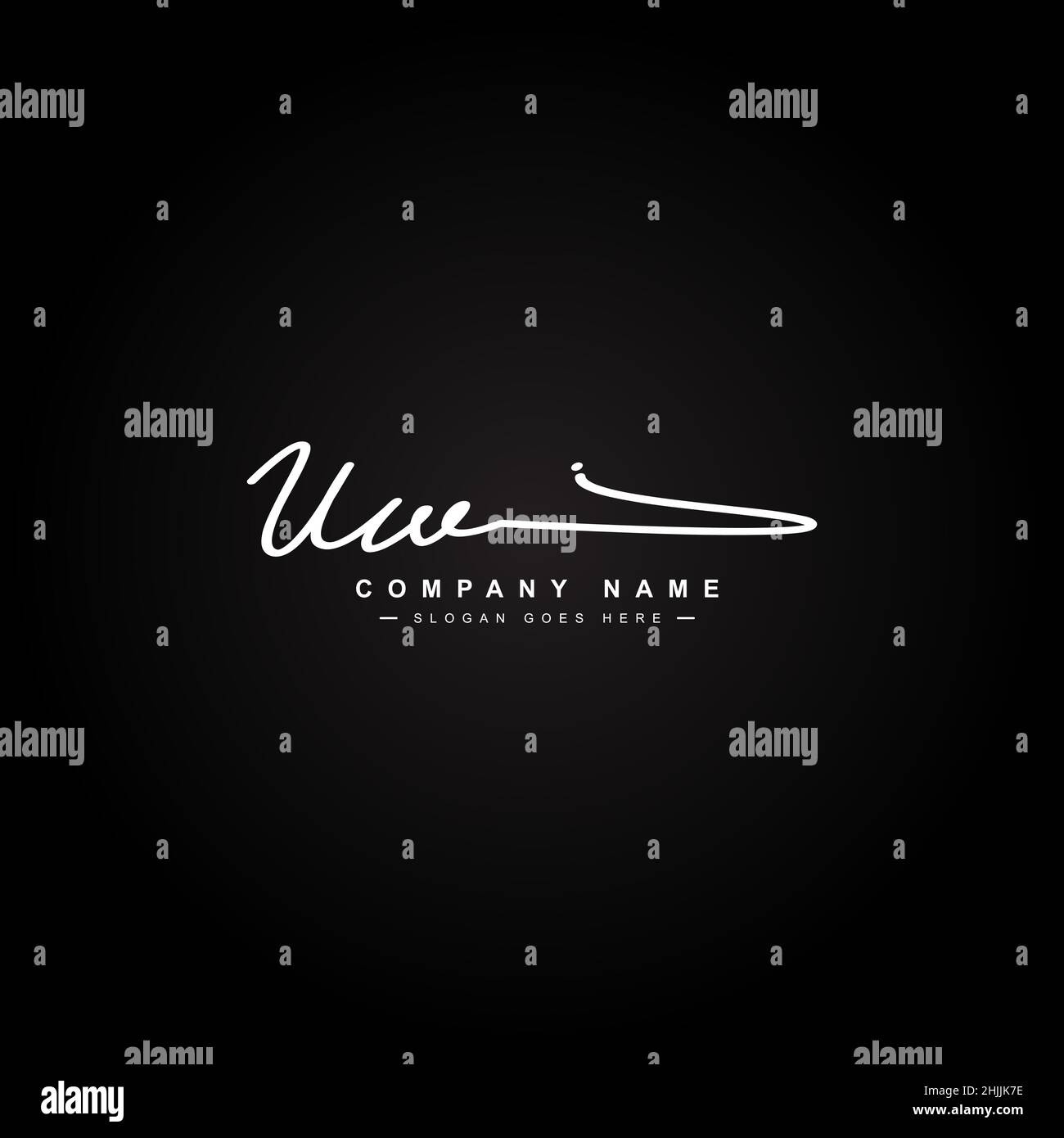 Initial Letter UW Logo - Handwritten Signature Style Logo - Simple ...