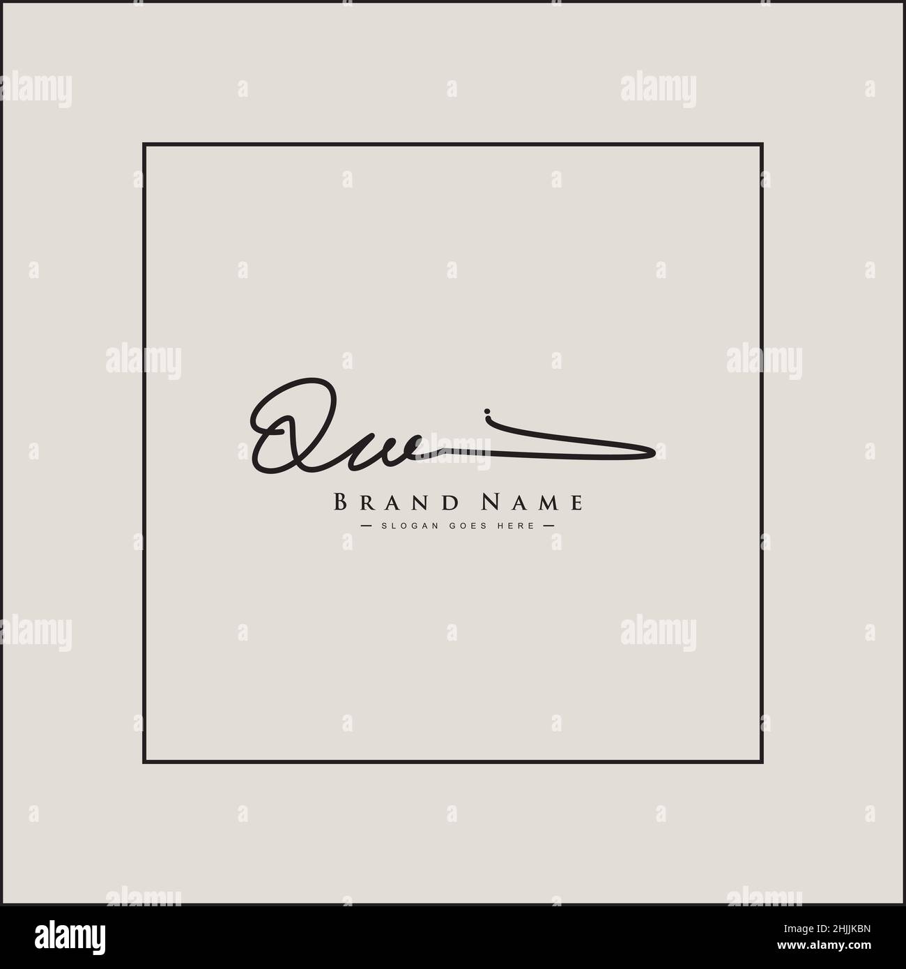 Initial Letter Qw Logo Handwritten Signature Logo Simple Vector