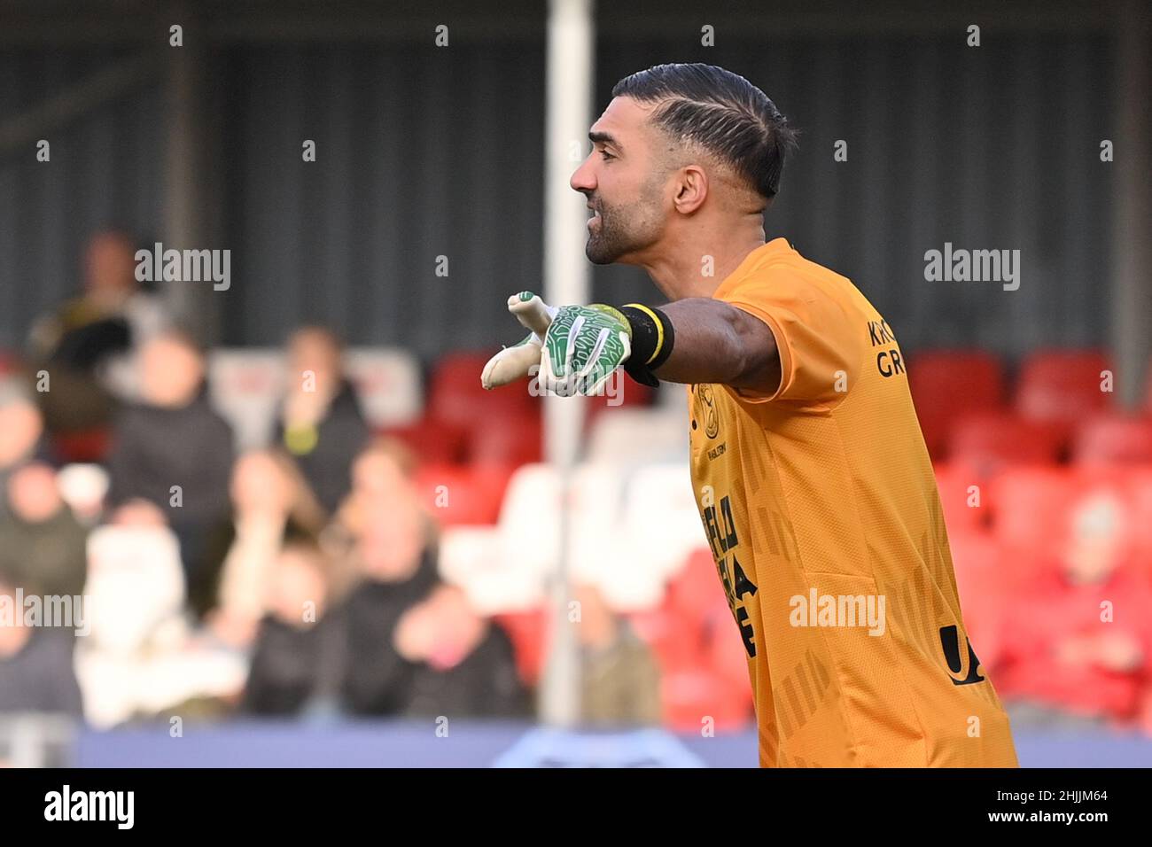 ALMERE, NETHERLANDS - JANUARY 30: goalkeeper Agil Etemadi of Almere ...