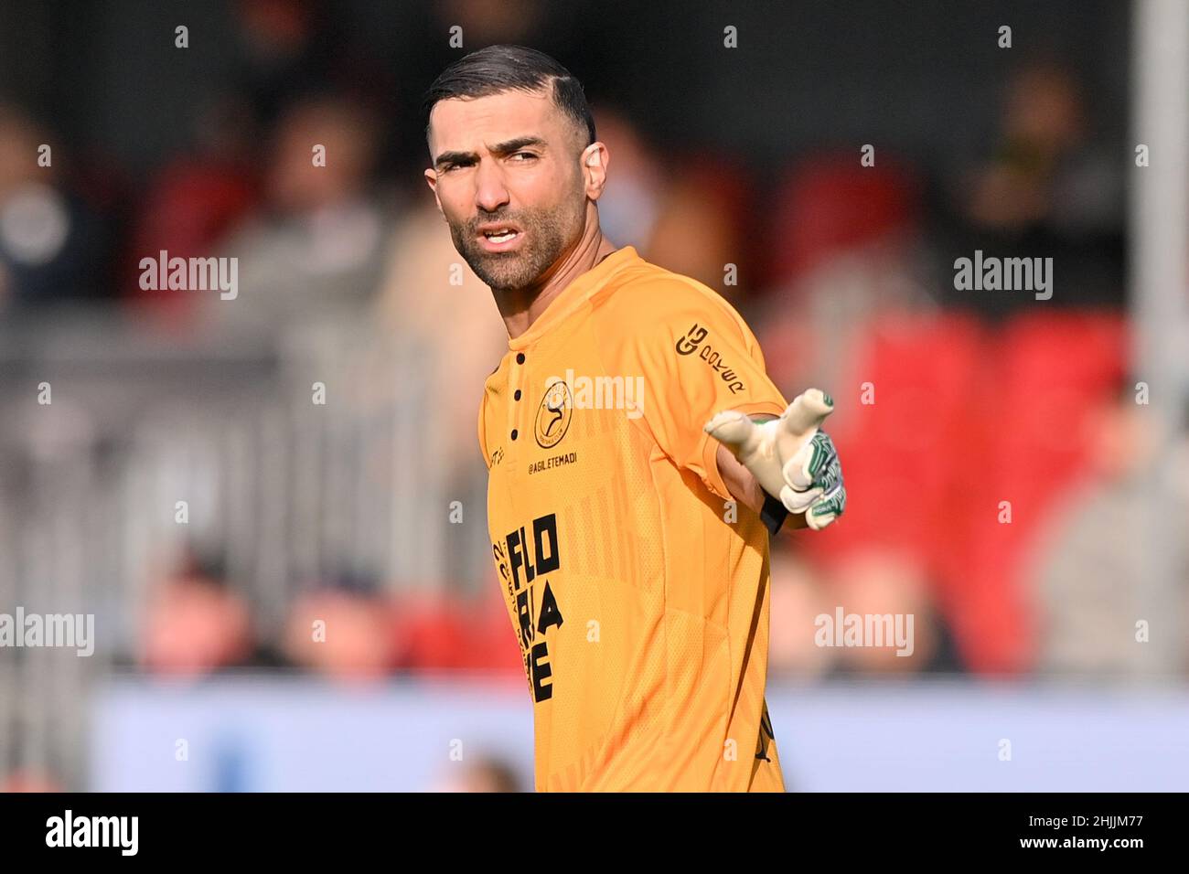ALMERE, NETHERLANDS - JANUARY 30: goalkeeper Agil Etemadi of Almere ...