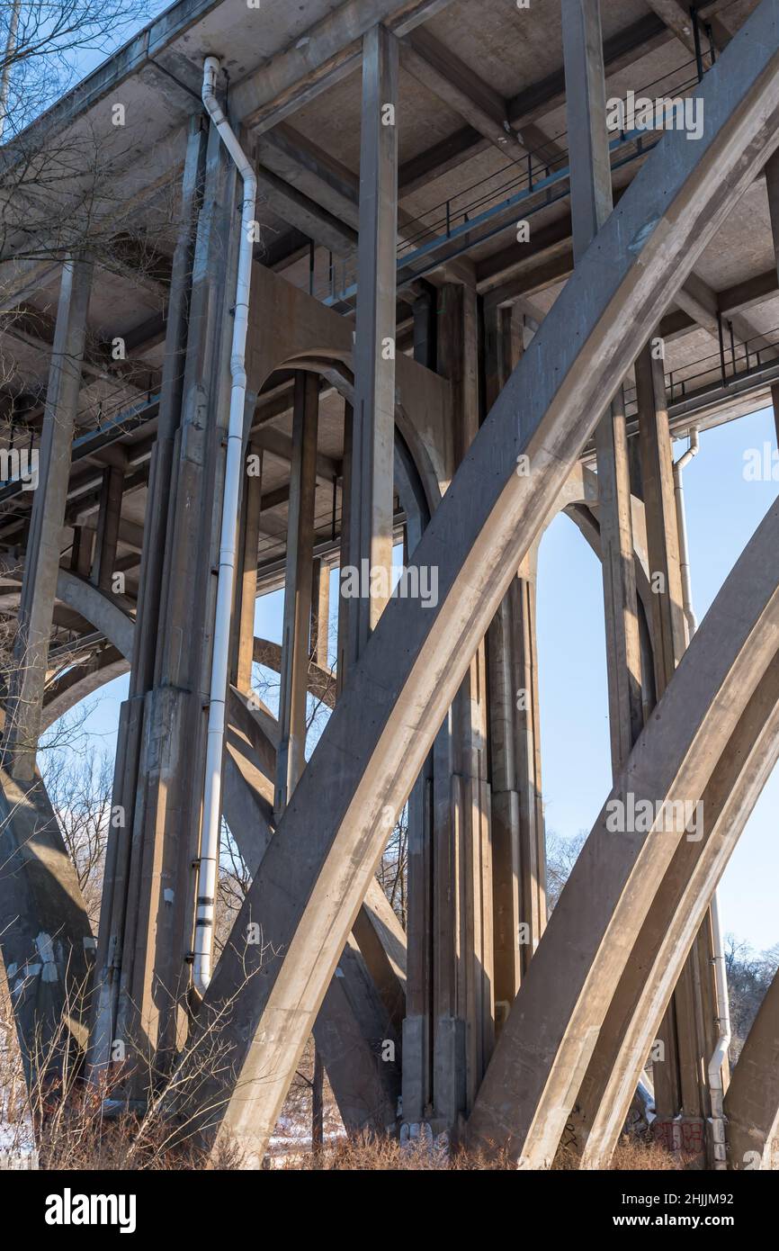 The underside of the Parkway East, state route 376. bridge over ...