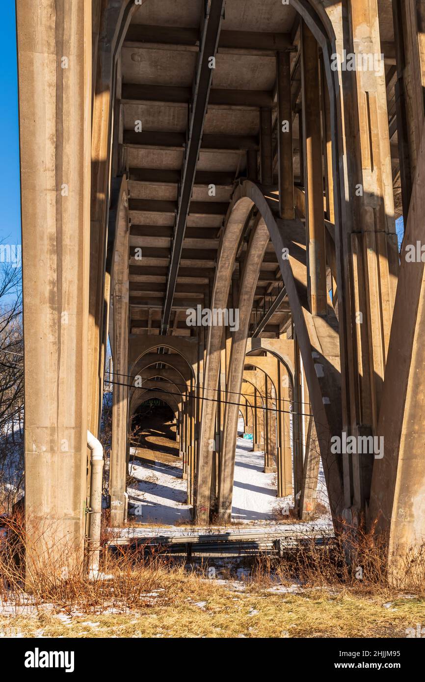 The underside of the Parkway East, state route 376. bridge over ...