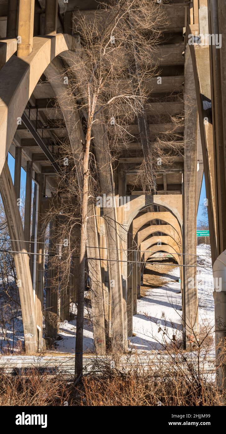 The underside of the Parkway East, state route 376. bridge over ...