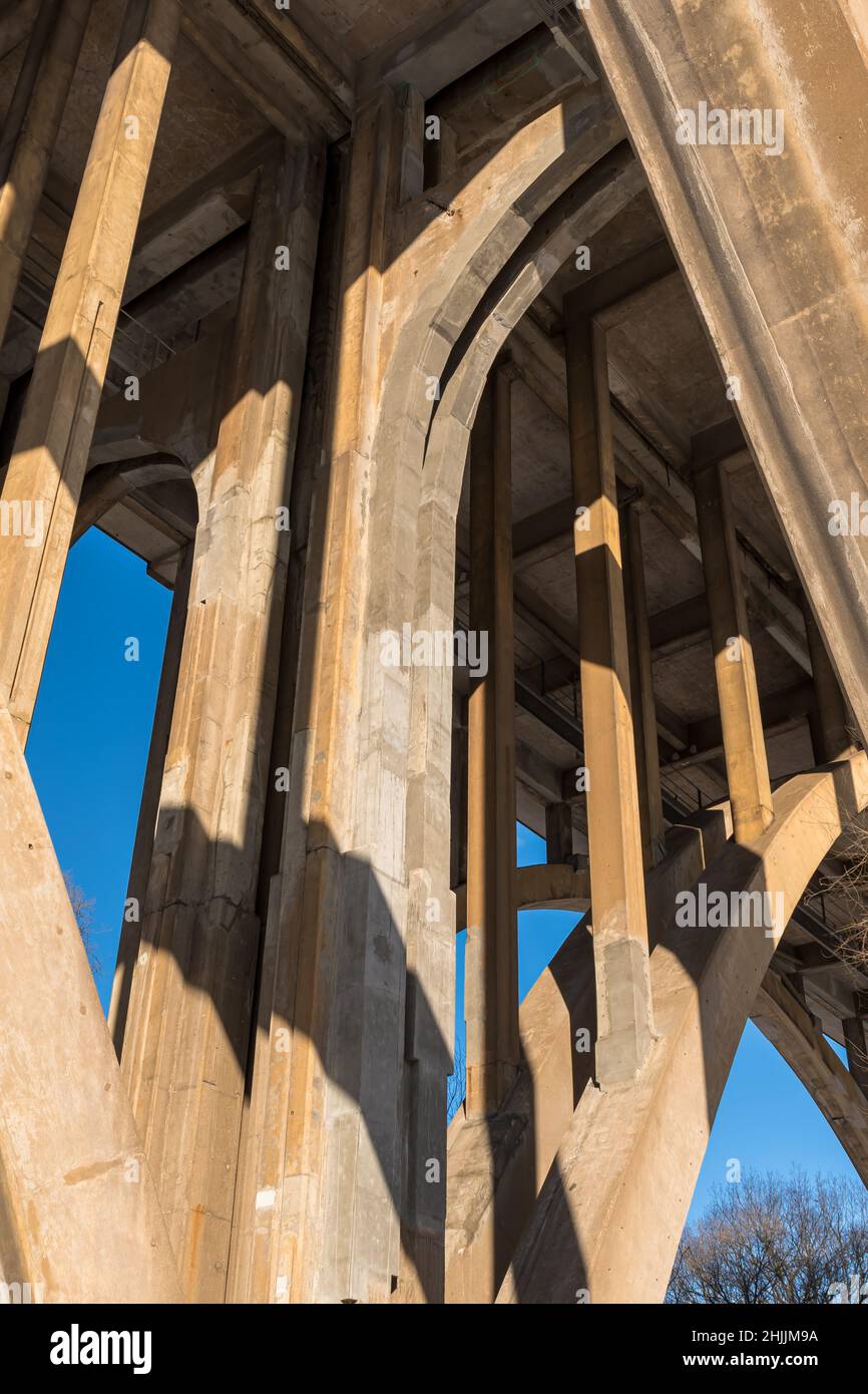 The underside of the Parkway East, state route 376. bridge over ...