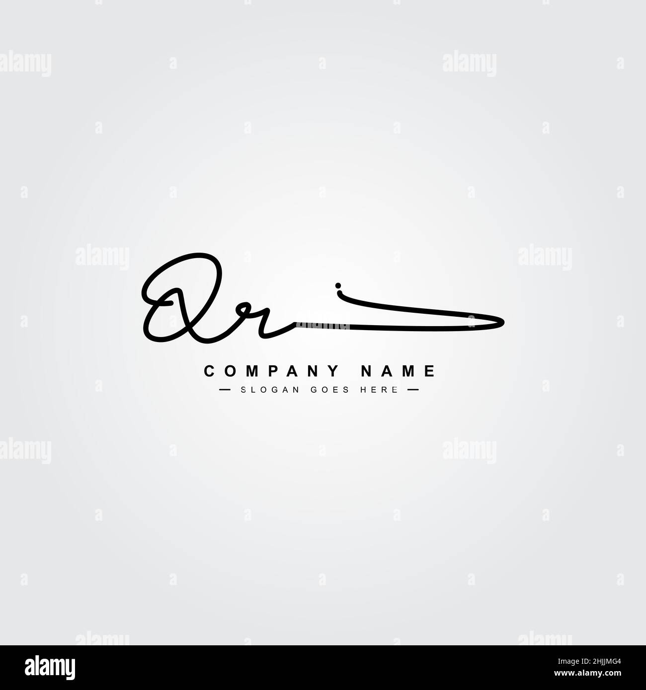 Initial Letter QR Logo - Handwritten Signature Style Logo - Simple ...