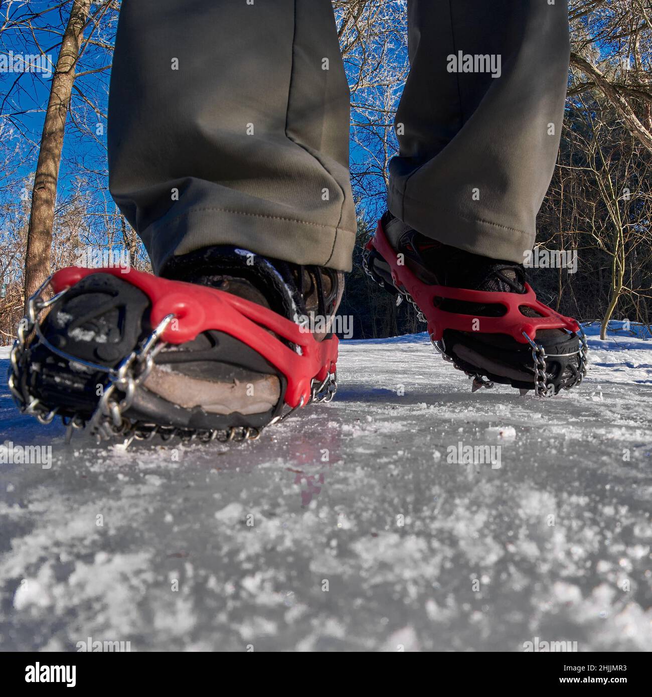 Winter spikes walking hi-res stock photography and images - Alamy