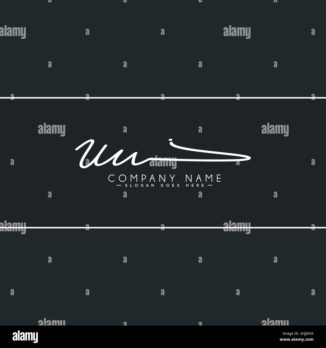 Initial Letter UU Logo - Handwritten Signature Logo - Simple Vector ...