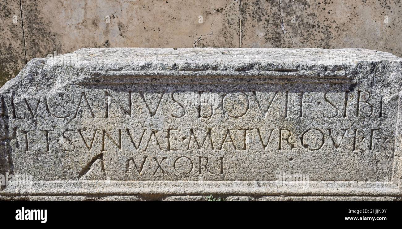 Roman stele, Decommissioned medieval Catholic cathedral, Idanha-a-Velha ...