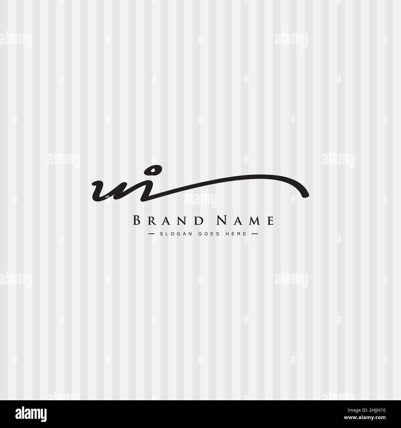Initial Letter UI Logo - Hand Drawn Signature Style Logo - Simple ...