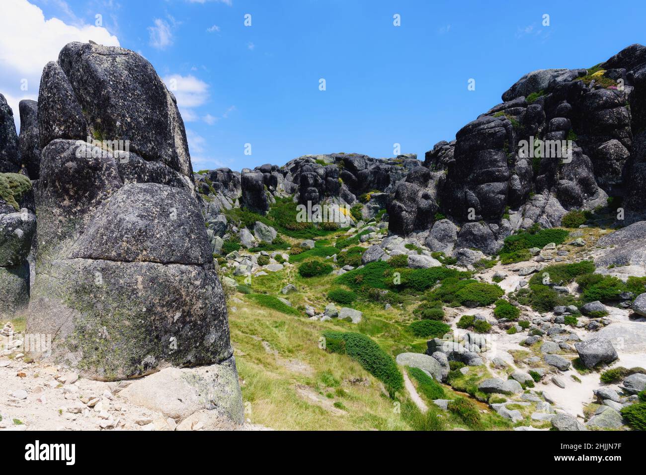 Rock formation, Geosite Covao do Boi, Serra da Estrela, Portugal Stock ...