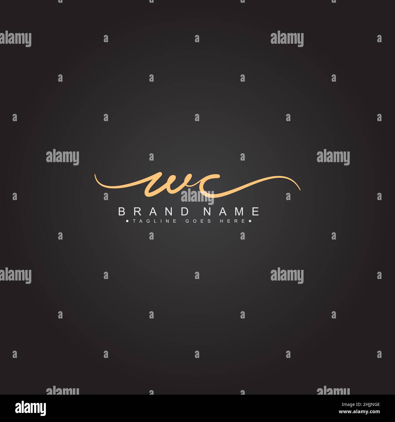 Initial Letter WC Logo - Handwritten Signature Style Logo - Simple ...