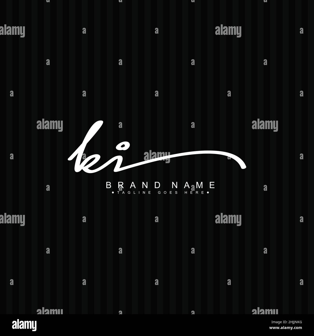 Initial Letter KI Logo - Handwritten Signature Logo - Simple Vector ...