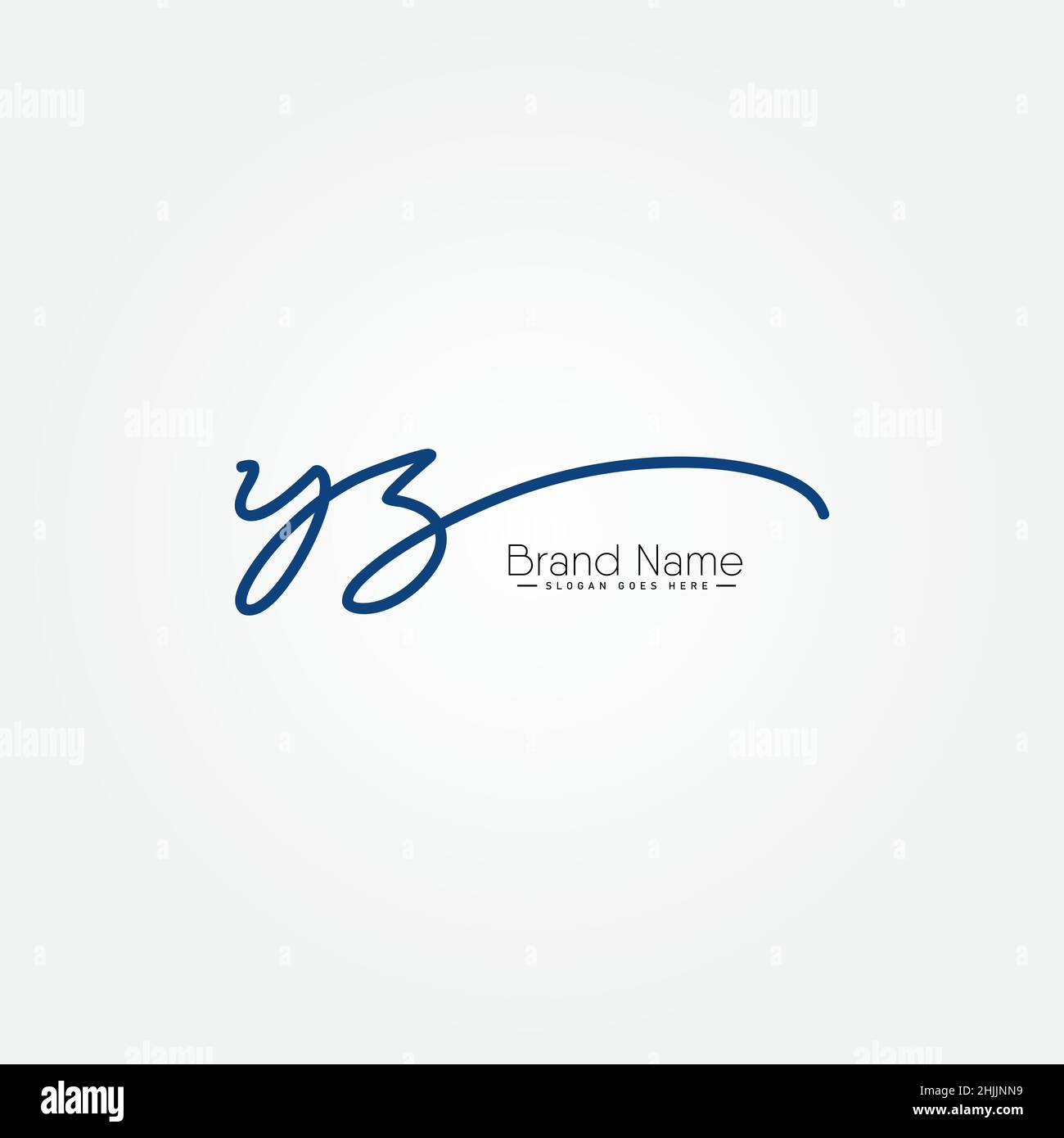 Initial Letter YZ Logo - Hand Drawn Signature Logo - Simple Vector Logo in Signature Style for ...