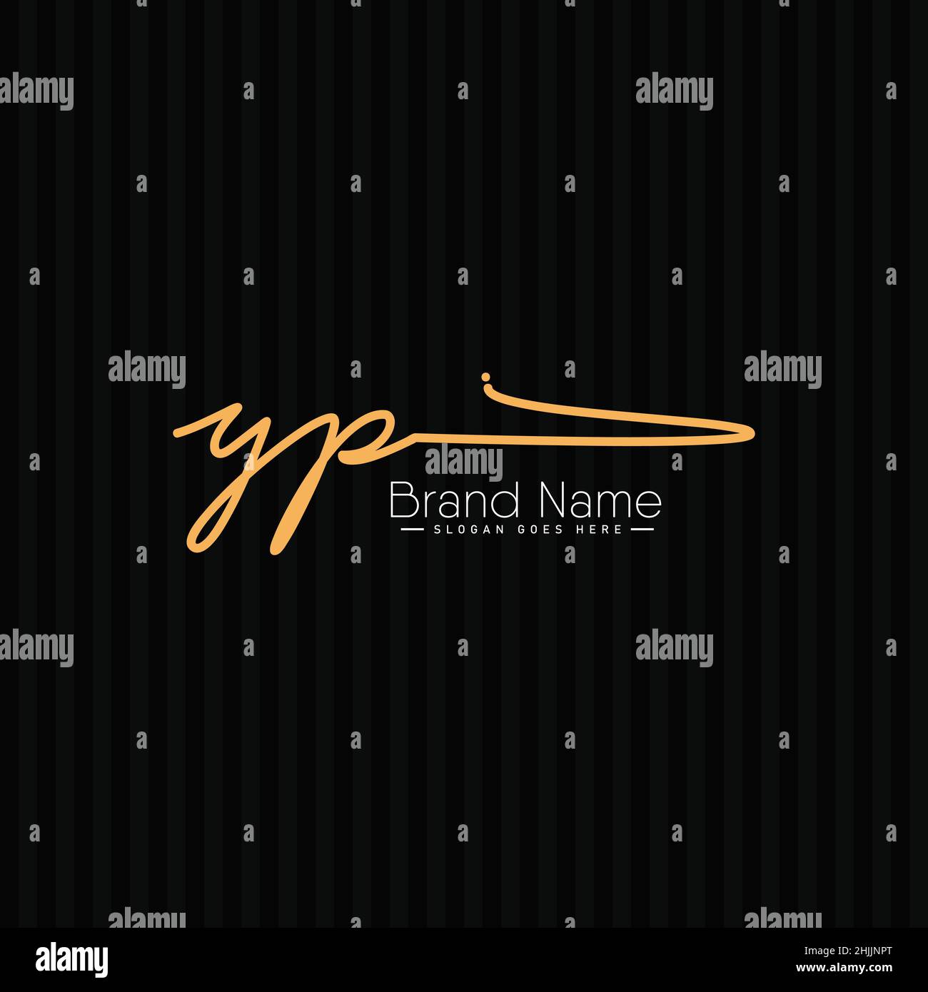 Initial Letter YP Logo - Handwritten Signature Logo - Simple Vector ...