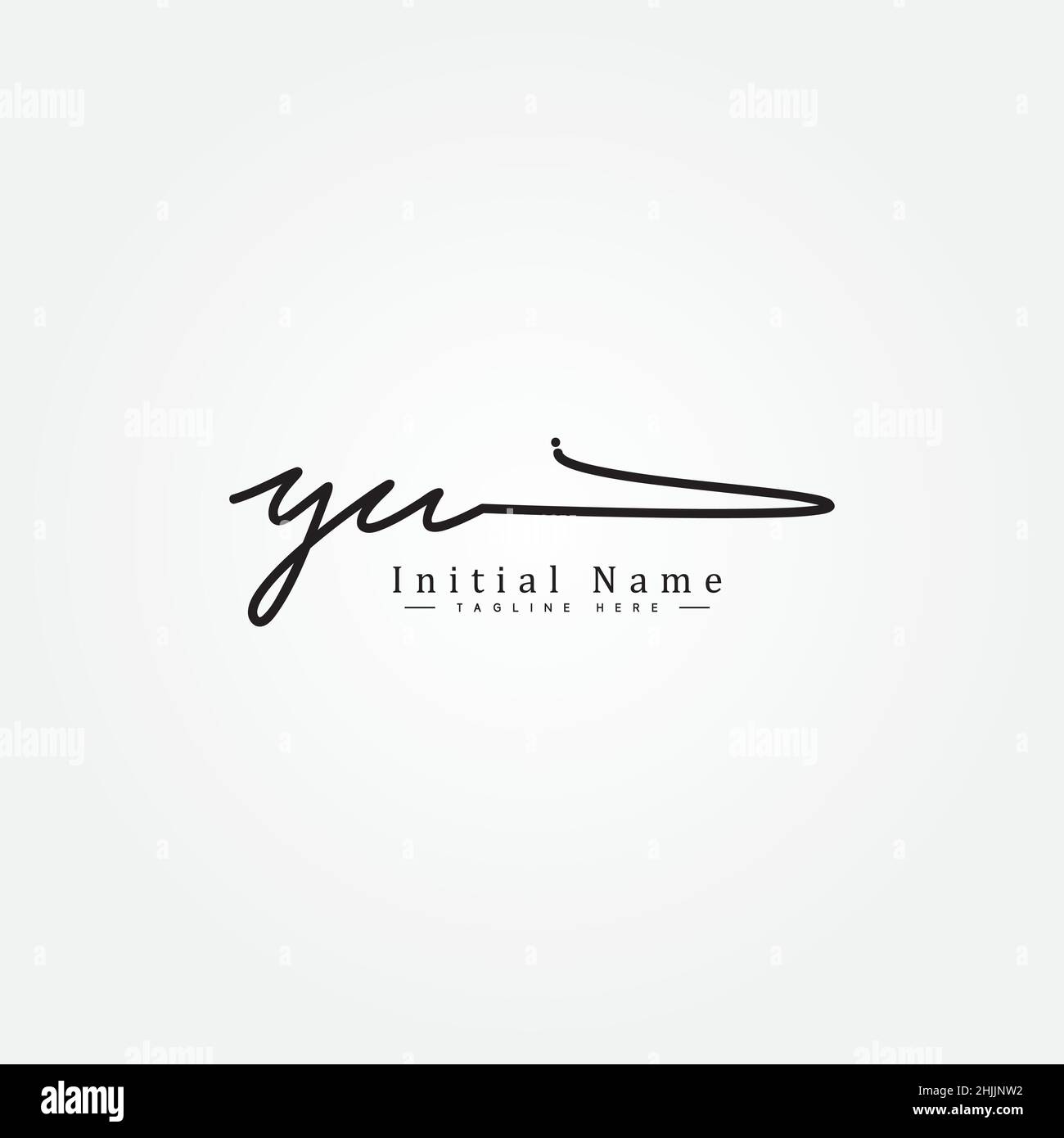Initial Letter YU Logo - Hand Drawn Signature Logo - Simple Vector Logo ...