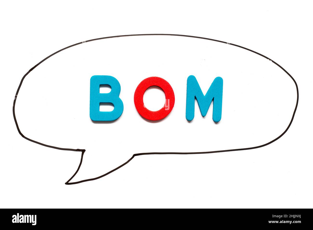 Alphabet letter with word BOM (abbreviation of bill of materials) in ...