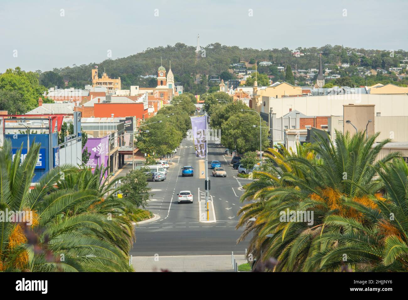 The city of Albury, New South Wales as seen from Monument Hill ...