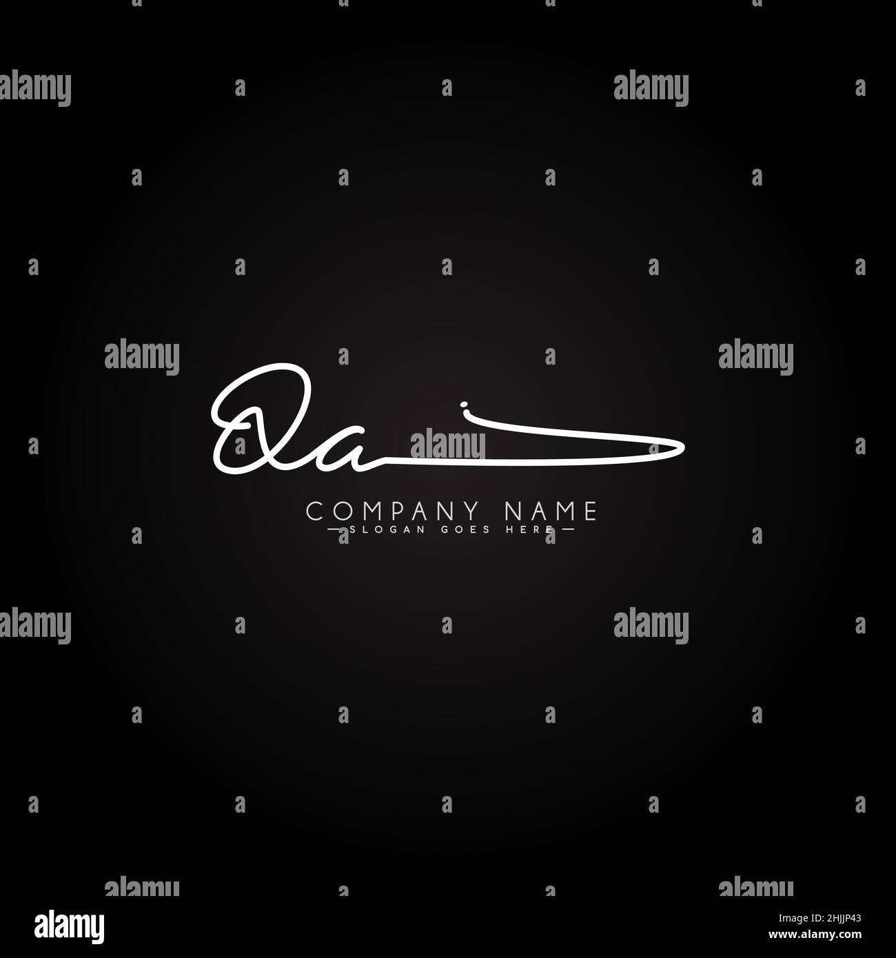 Initial Letter QA Logo - Handwritten Signature Logo - Simple Vector ...