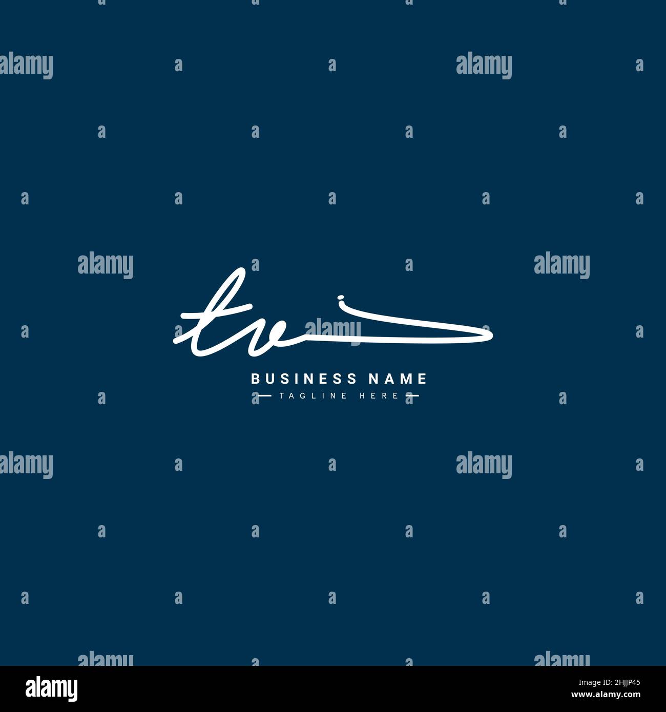 Initial Letter TV Logo - Hand Drawn Signature Logo - Simple Vector Logo ...