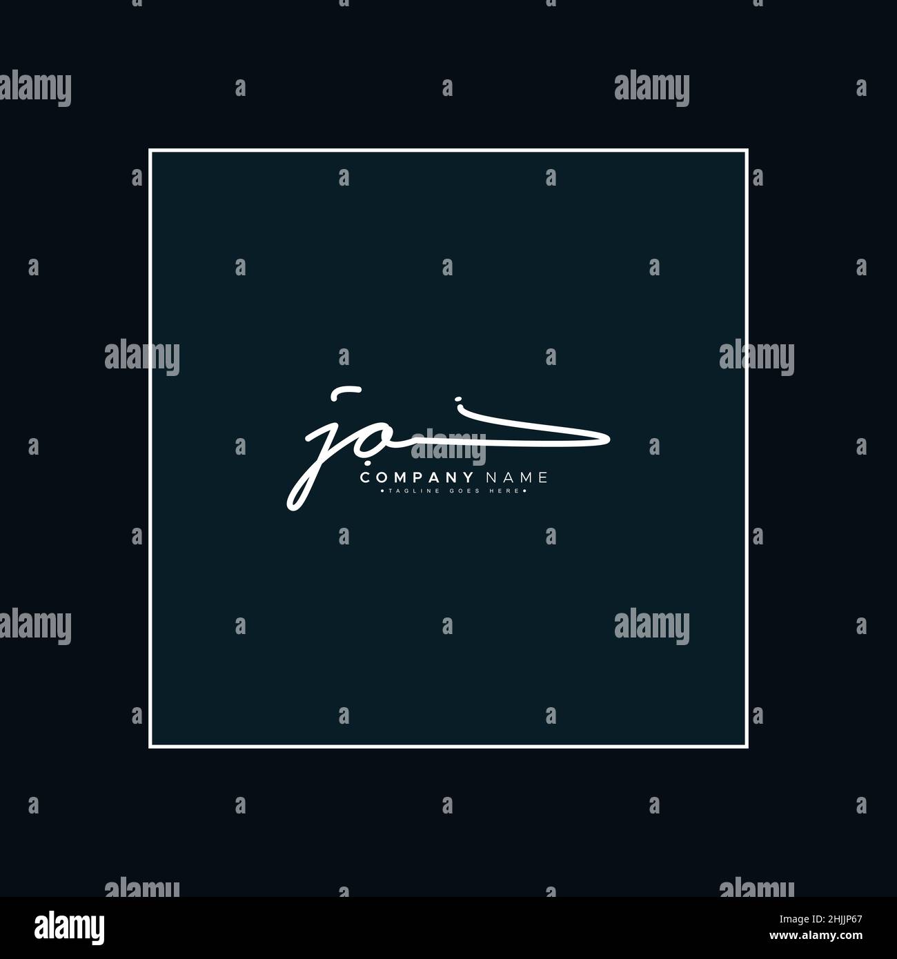 Initial Letter JO Logo - Hand Drawn Signature Style Logo - Simple ...