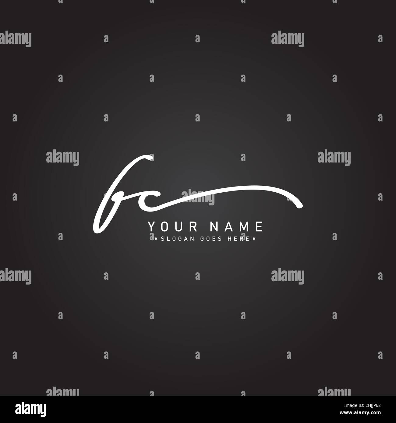 Initial Letter FC Logo - Hand Drawn Signature Logo - Simple Vector Logo ...