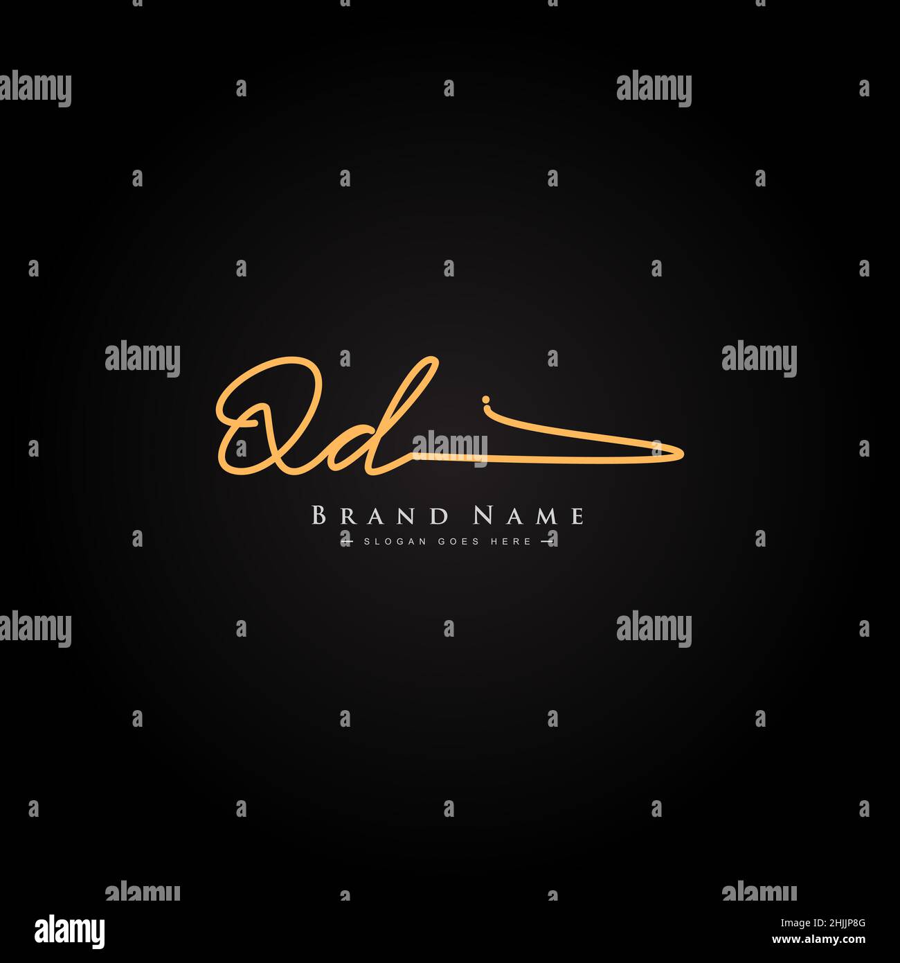 Initial Letter QD Logo - Handwritten Signature Logo - Simple Vector ...