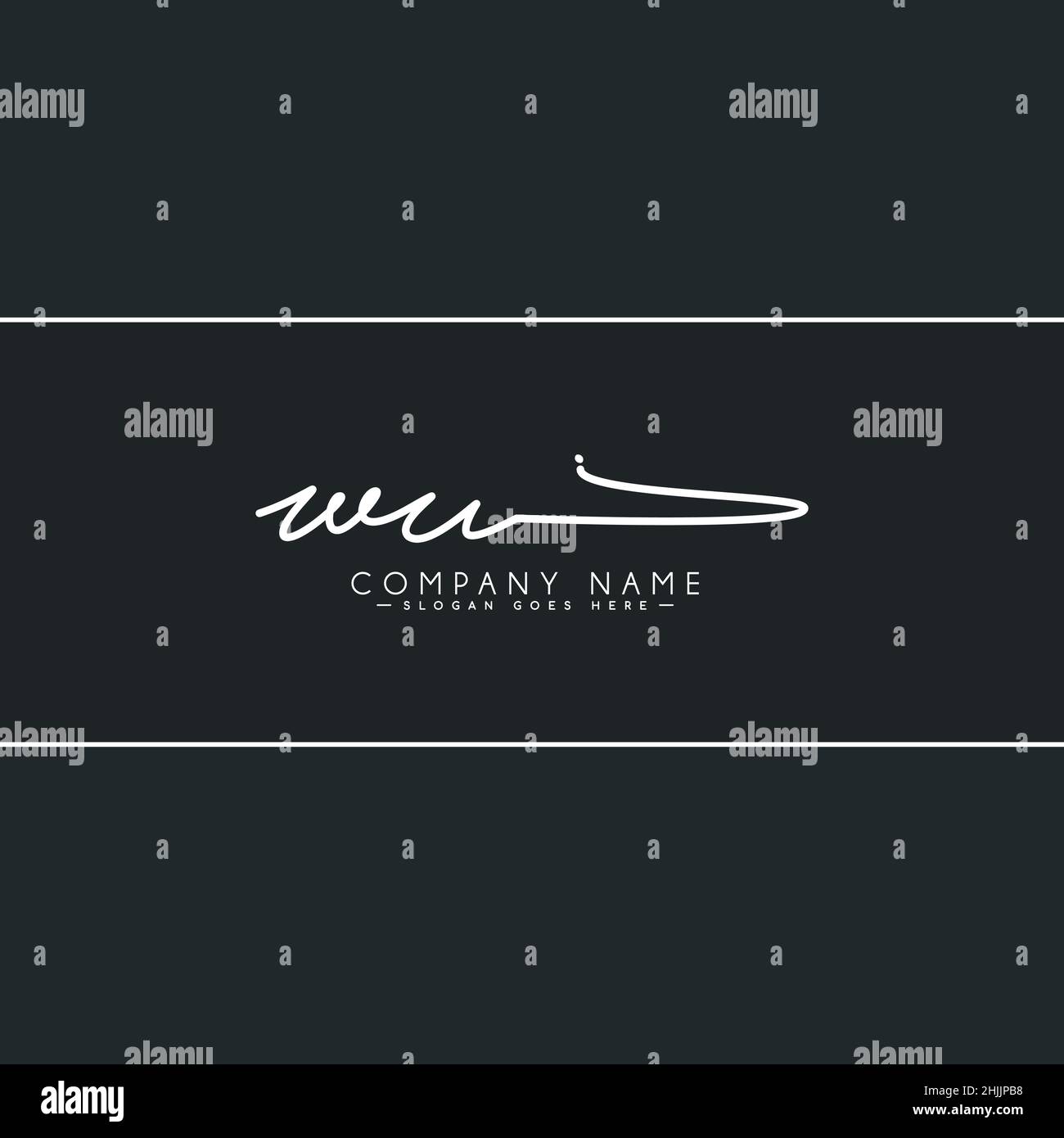 Initial Letter WU Logo - Handwritten Signature Logo - Simple Vector ...