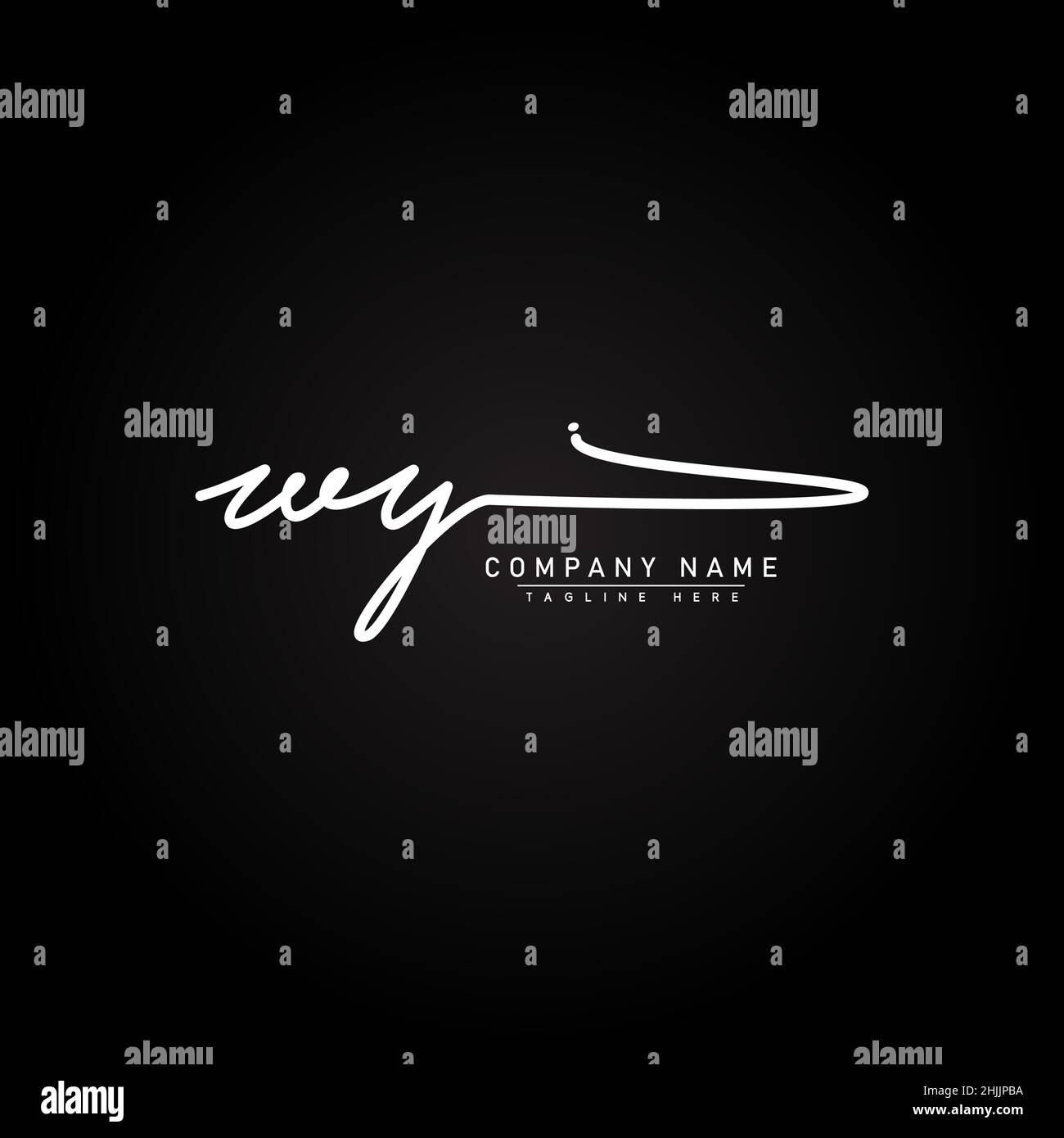 Initial Letter WY Logo - Hand Drawn Signature Style Logo - Simple ...