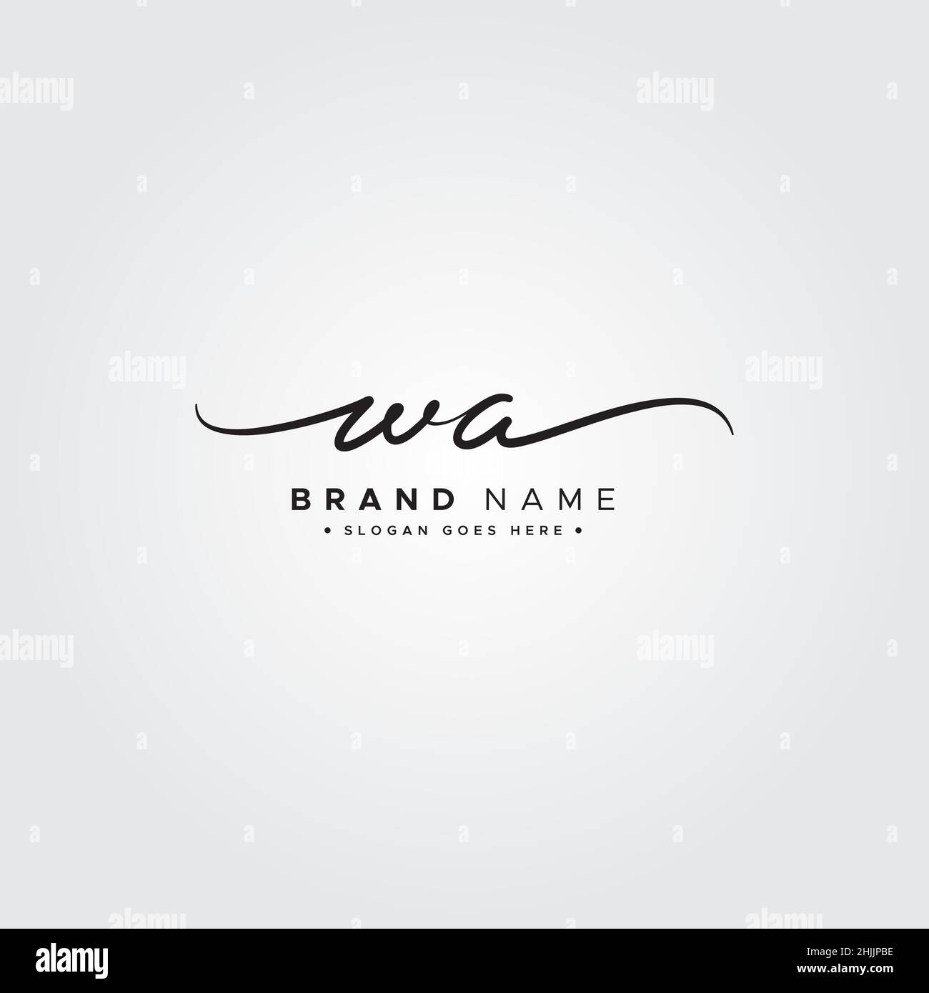 Initial Letter WA Logo - Hand Drawn Signature Logo - Simple Vector Logo ...