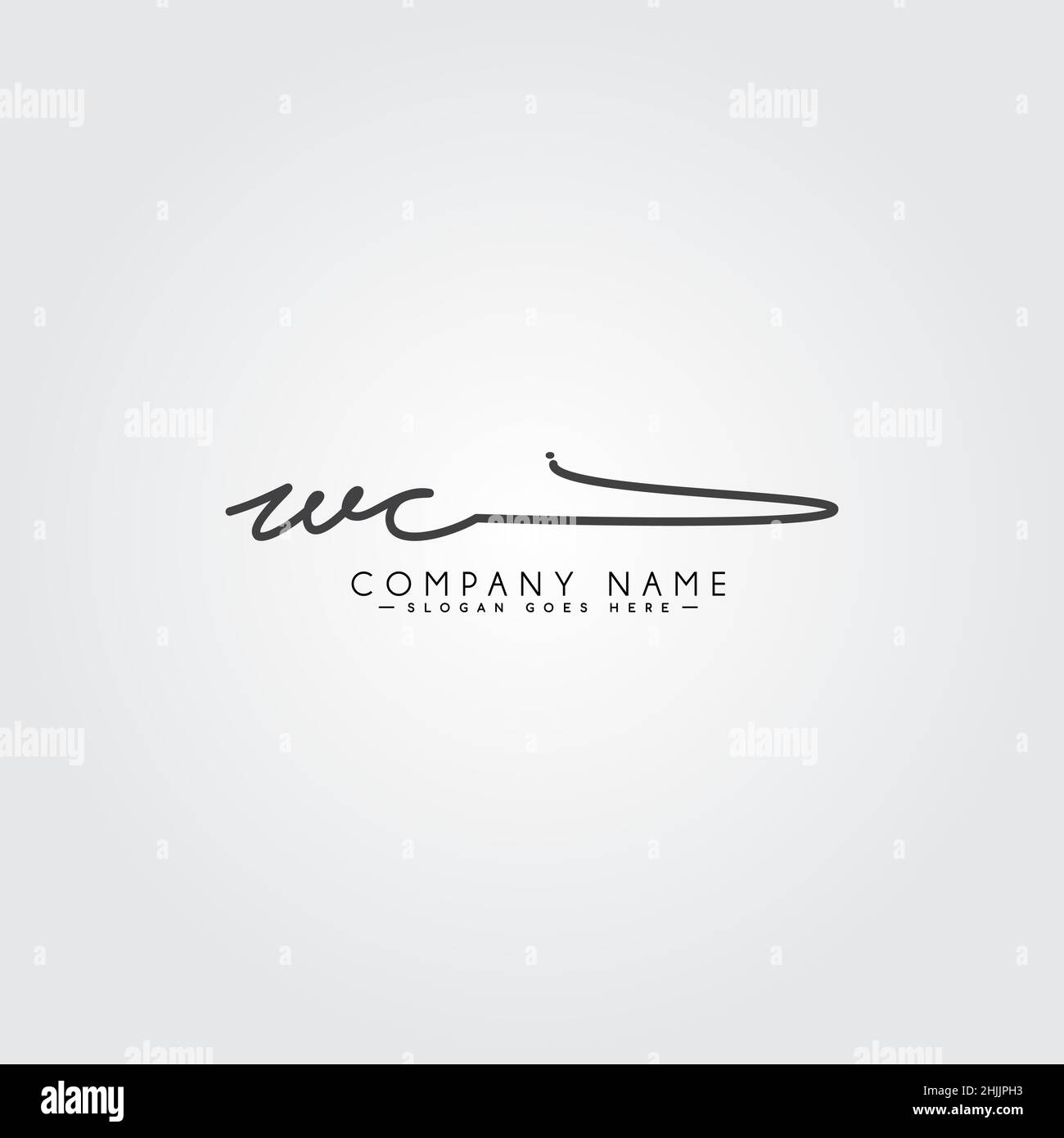 Initial Letter WC Logo - Handwritten Signature Style Logo - Simple ...