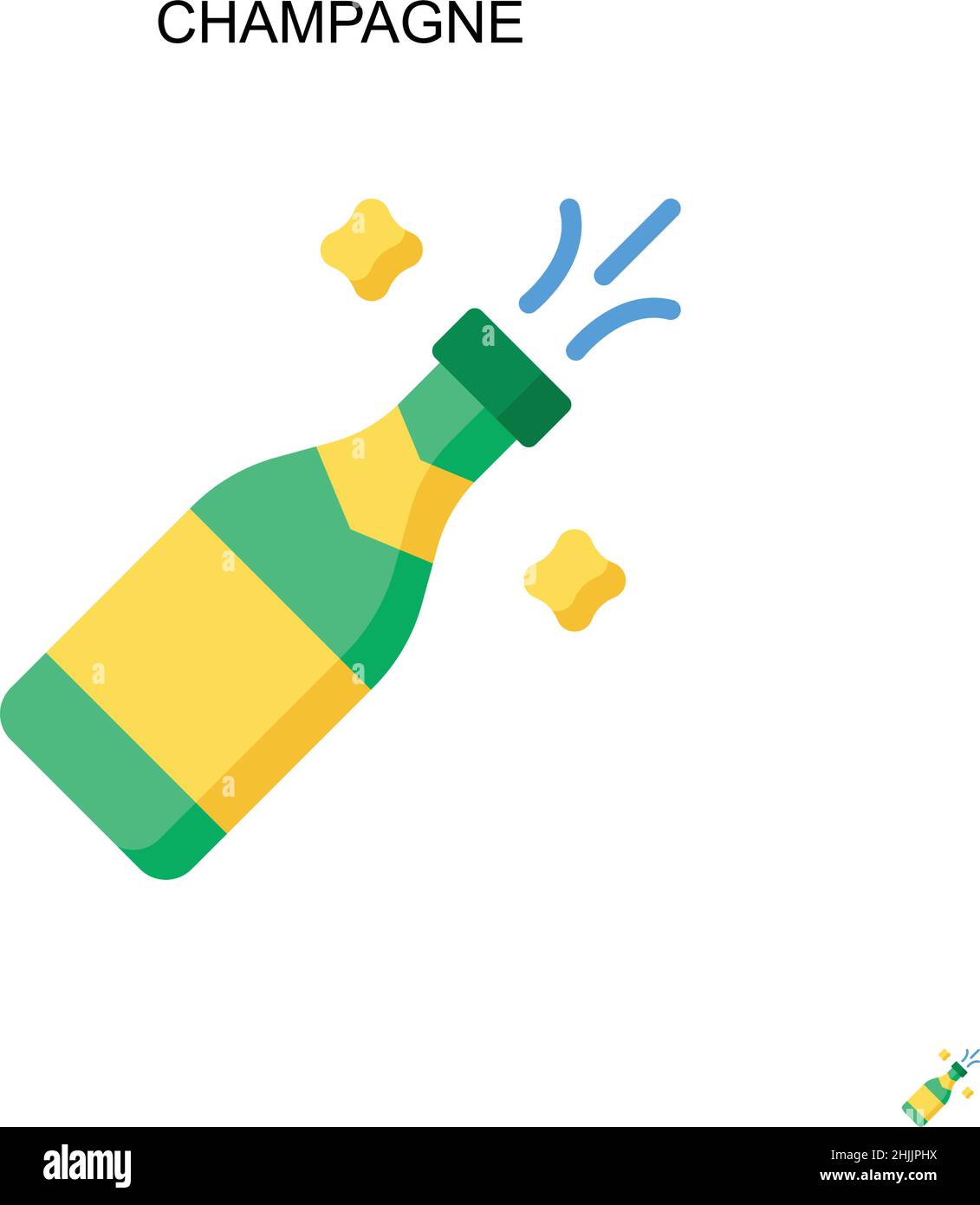 Champagne Simple vector icon. Illustration symbol design template for ...