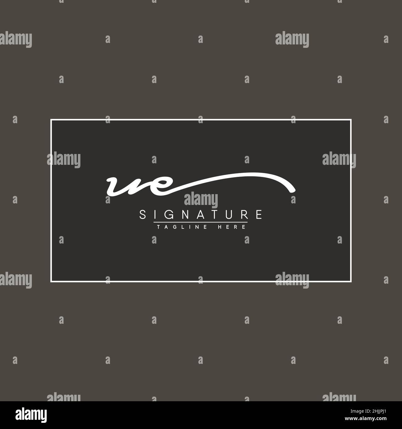 Initial Letter UE Logo - Handwritten Signature Logo - Simple Vector ...