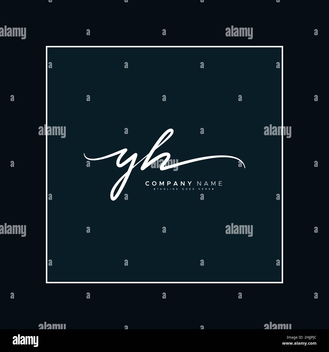 Initial Letter YH Logo - Hand Drawn Signature Style Logo - Simple ...