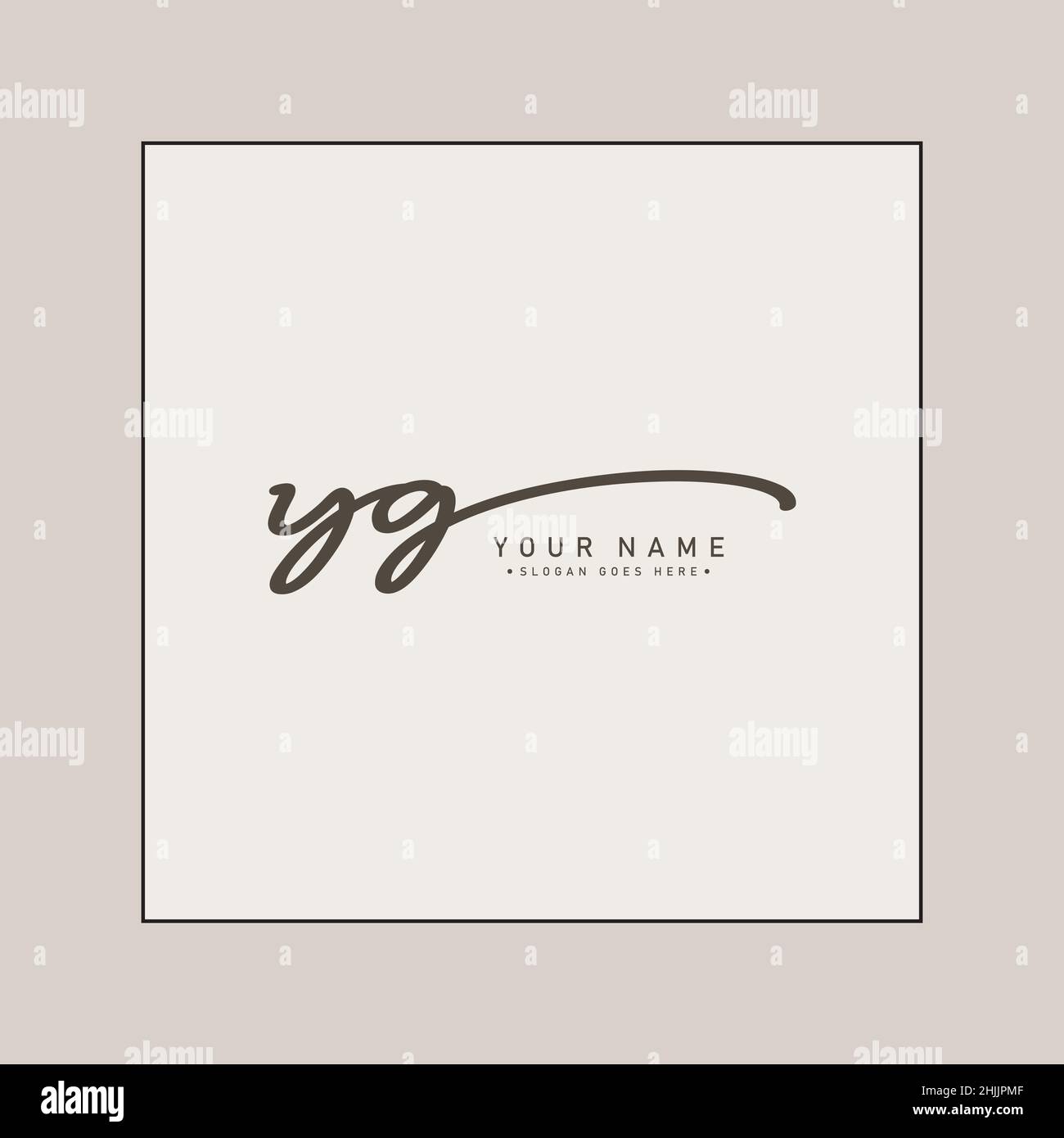 Initial Letter YG Logo - Handwritten Signature Logo - Simple Vector ...