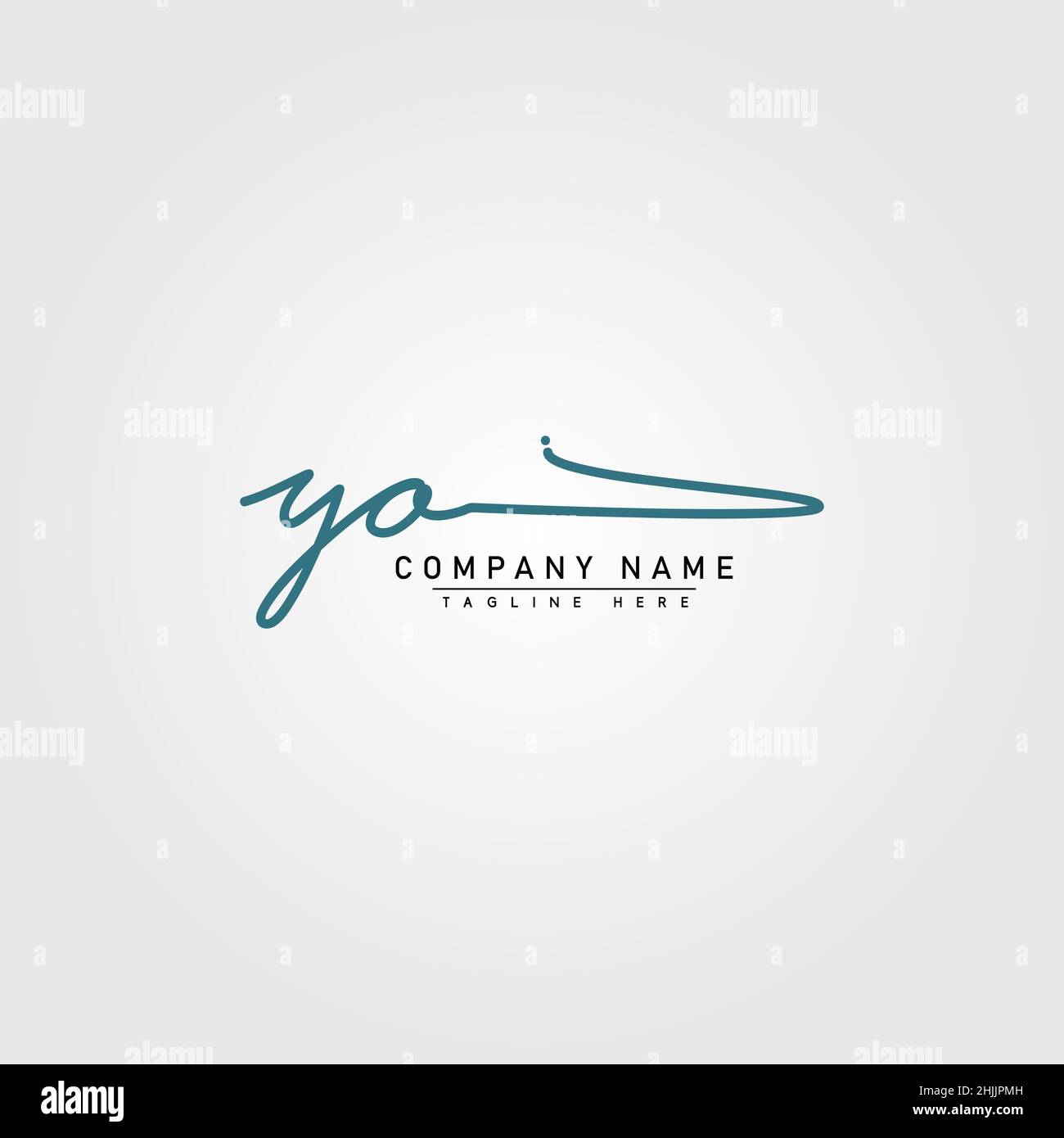 Initial Letter YO Logo - Handwritten Signature Logo - Simple Vector ...