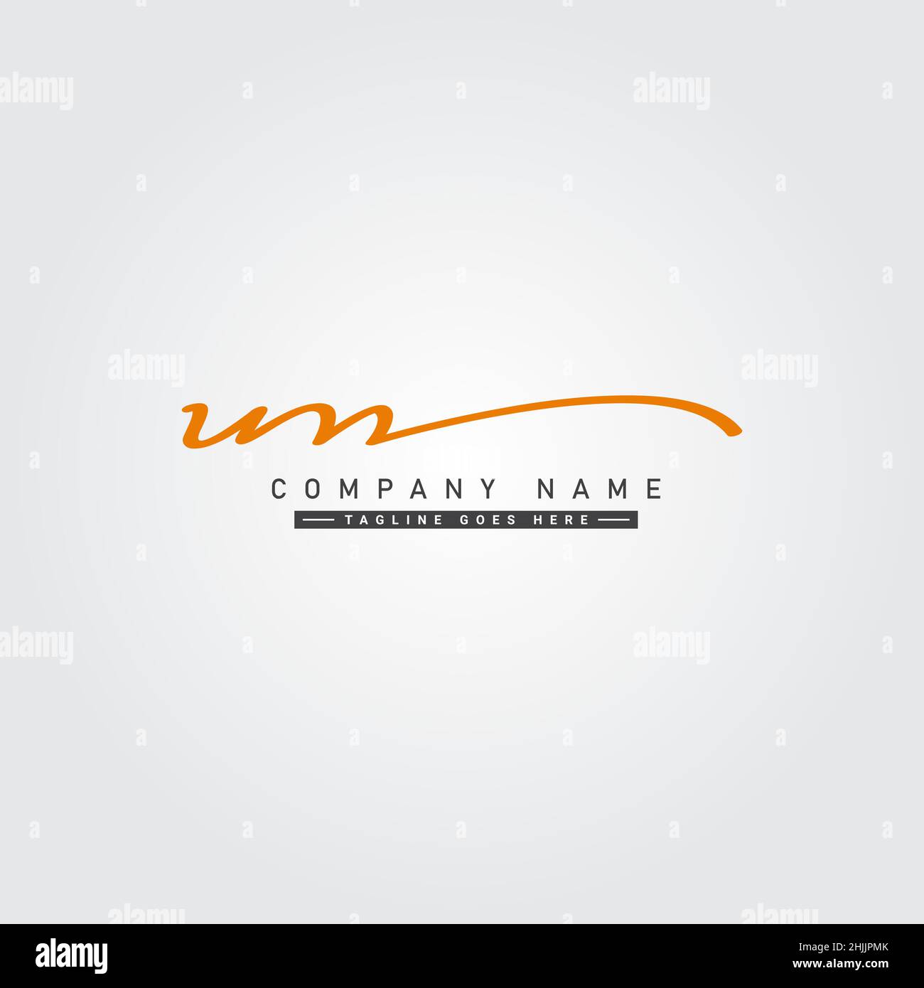 Initial Letter UN Logo - Hand Drawn Signature Style Logo - Simple ...