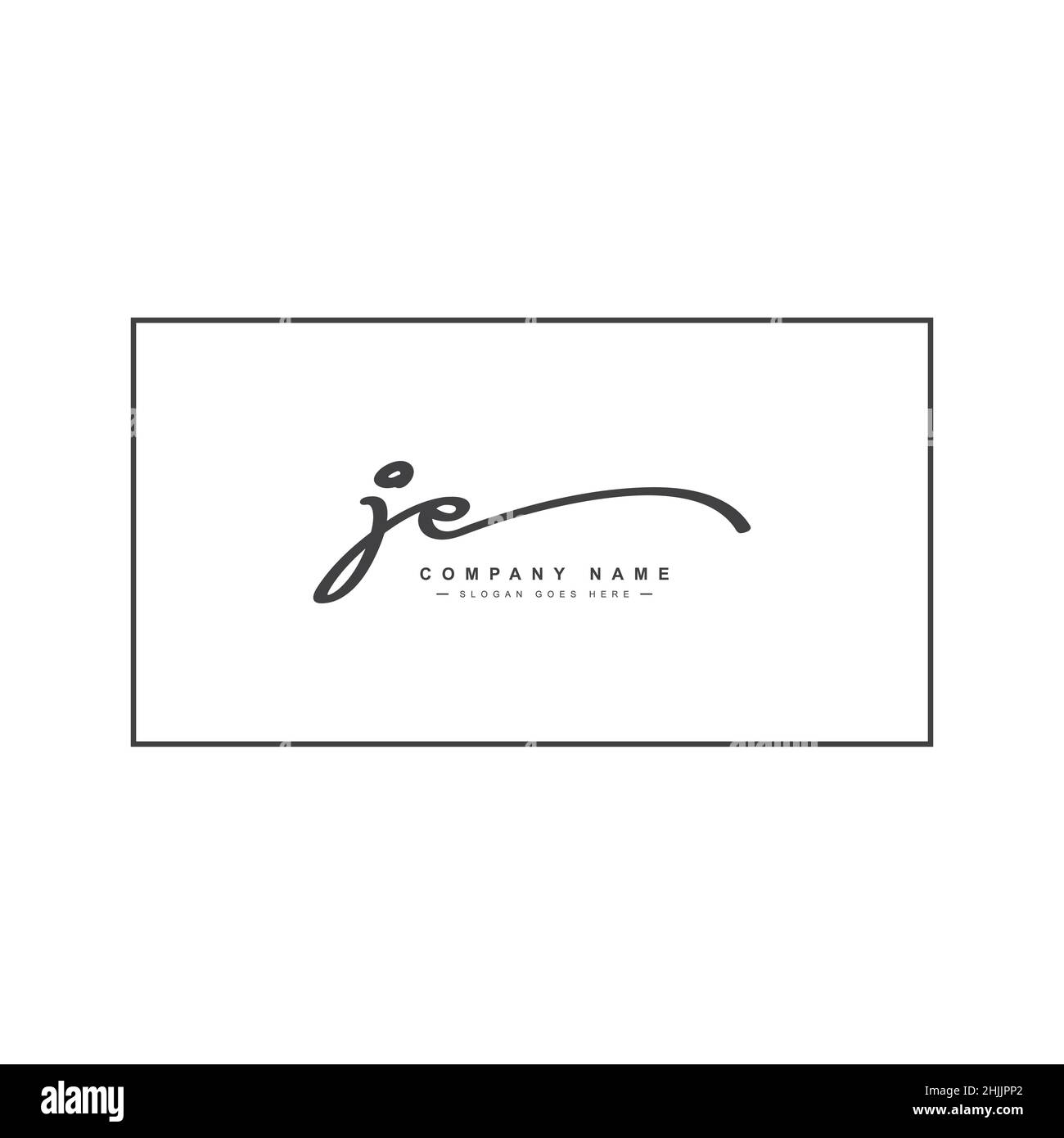 Initial Letter JE Logo - Hand Drawn Signature Logo - Simple Vector Logo ...