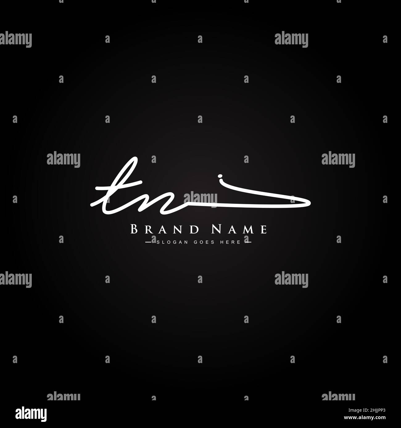 Initial Letter TN Logo - Handwritten Signature Style Logo - Simple ...