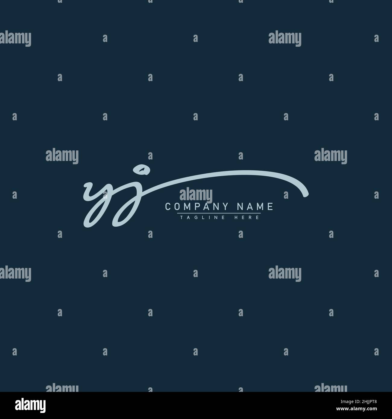 Initial Letter YJ Logo - Hand Drawn Signature Logo - Simple Vector Logo ...