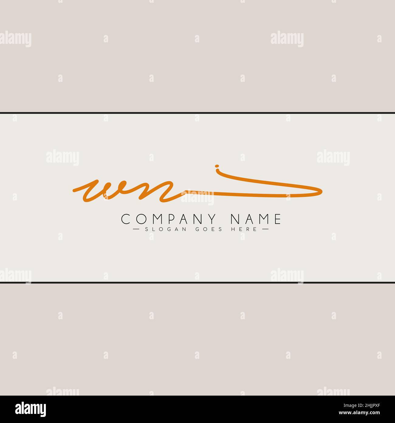 Initial Letter WN Logo - Hand Drawn Signature Style Logo - Simple ...