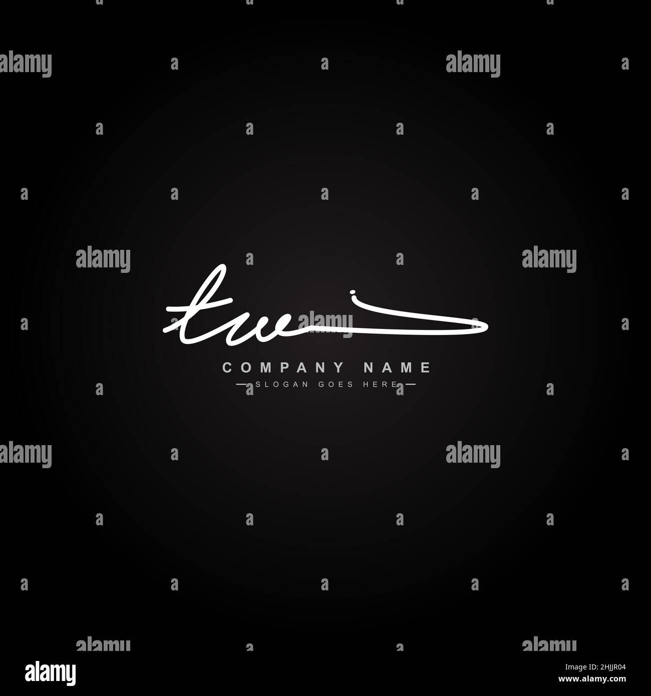 Initial Letter TW Logo - Handwritten Signature Logo - Simple Vector ...