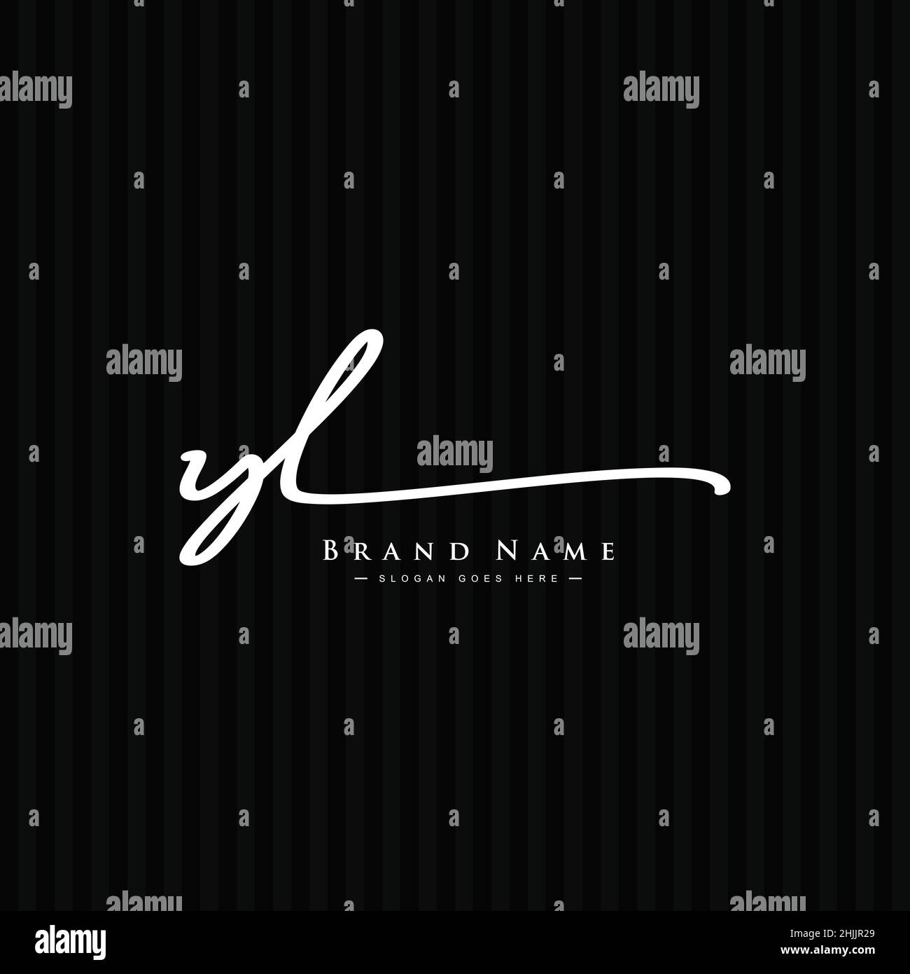 Initial Letter YL Logo - Handwritten Signature Style Logo - Simple ...